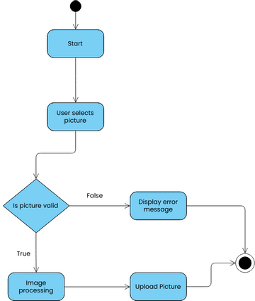 Activity diagram for Upload Picture activity | Visual Paradigm User ...